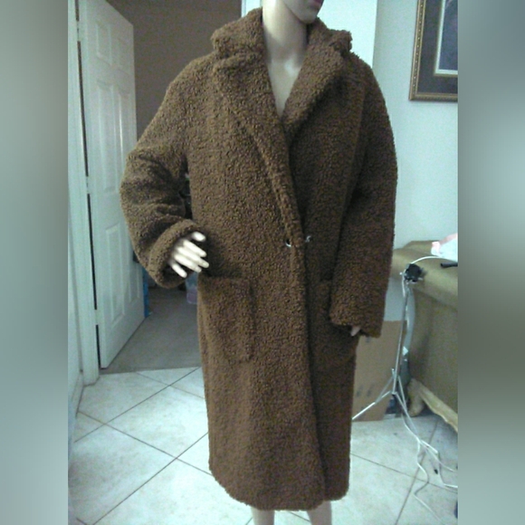 Max Studio | Jackets & Coats | Lux Max Studio Cozy Brown Teddy Jacket ...